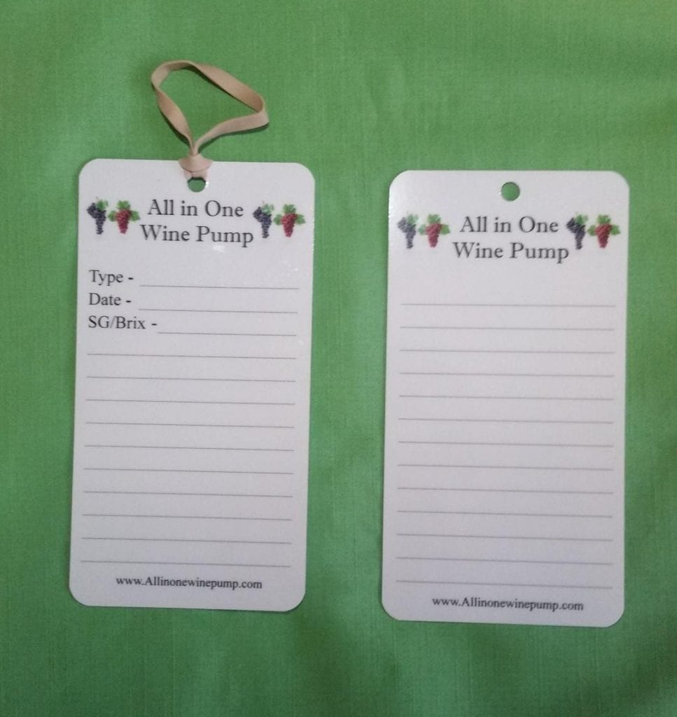 Reusable Carboy Tags - All in One Wine Pump